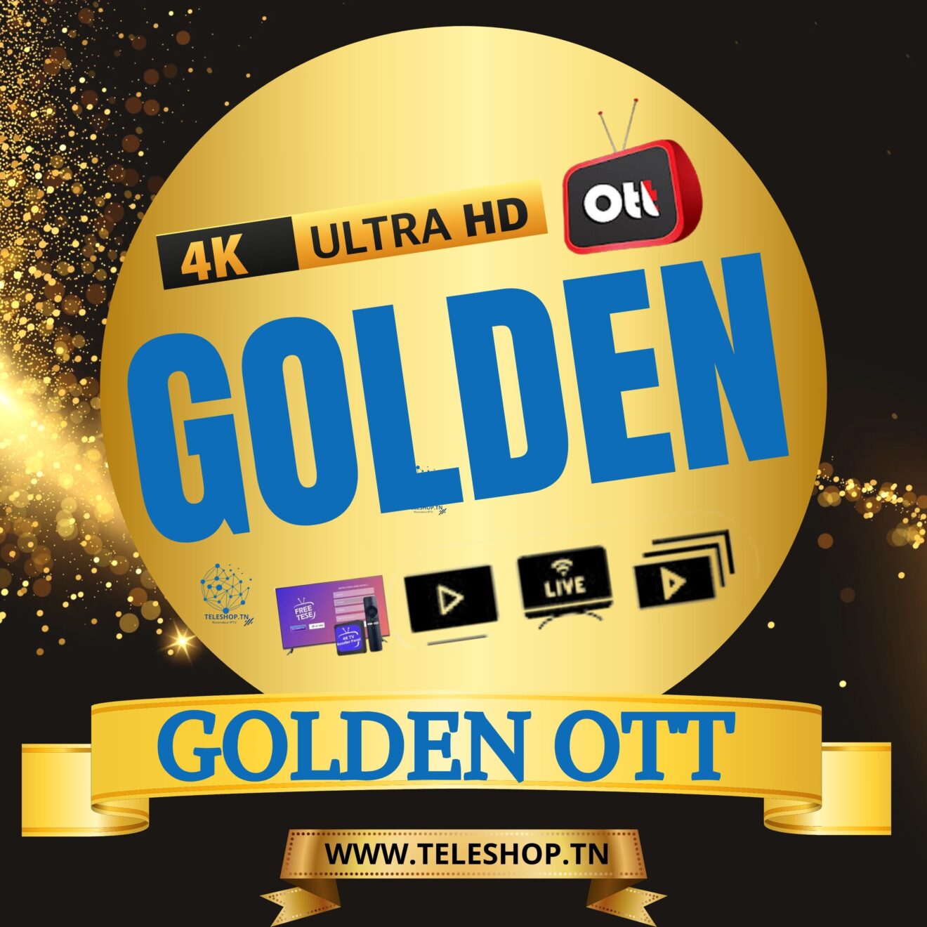ABONNEMENT GOLDEN OTT FHD-UHD / XTREAM-M3U 12 MOIS - Tele shop
